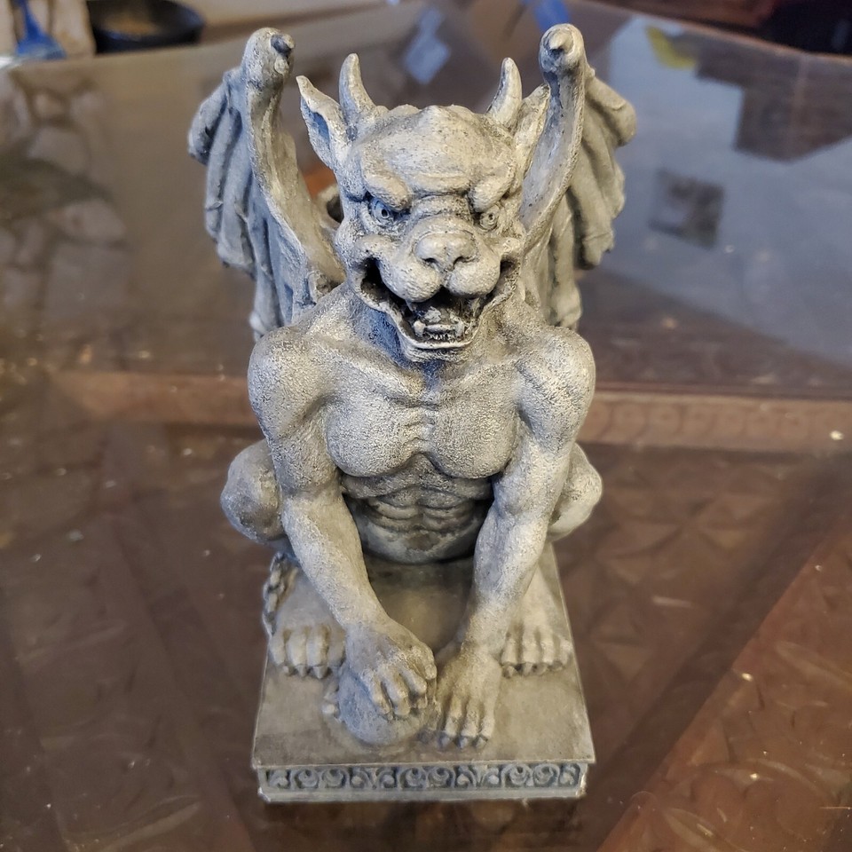 Stoneware Gargoyle Figurine Votive Candleholder Large 7" VGC | eBay