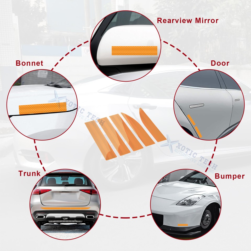 Car Auto Reflective Sticker Warning Strip Tape Bumper Truck Safety ...