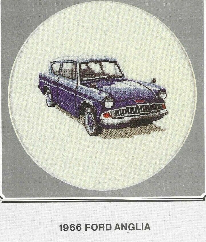 3 CLASSIC CAR DESIGNS--Ford--Austin/Morris-Wolseley-Counted Cross ...