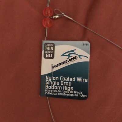 Hurricane 14 “ 60 lb Nylon Coated Wire Single Drop Bottom Rig Brand New ...