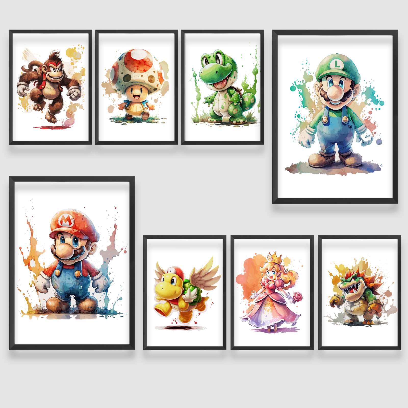 Mario & Friends Wall Art Nintendo Poster Picture Classic Game Kids ...