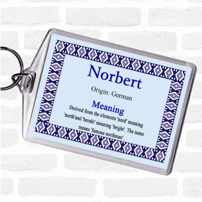 Norbert Name Meaning Bag Tag Keychain Keyring Blue | eBay UK