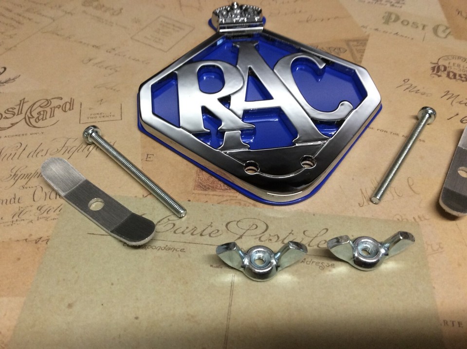 RAC-CAR-BADGE-BAR-BADGE-CHROME-PLATE-BLUE-BACKING 21 | eBay UK