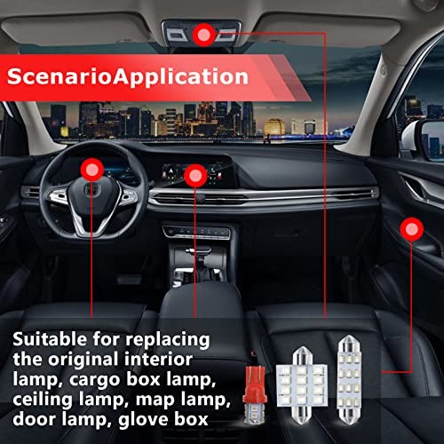 24 PCS Interior Car Lights, Dome Light Car Bulb Kit Set T10 31mm 41mm ...