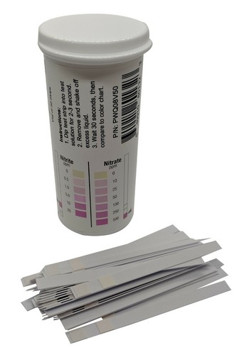 Nitrite 0-25 ppm, Nitrate 0-500 ppm Two Pad Test Strip [Vial of 50 ...