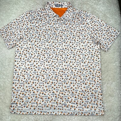 Inward Half Polo Shirt Mens XL Orange Golf Performance All Over Print ...