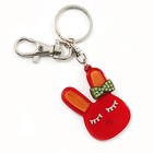 Cute Red Plastic Bunny Key-Ring With Crystal Bow | eBay