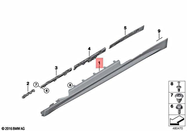Genuine BMW F32 F33 418d 418i 420d 420dX 420i Sill Trim Primed Left ...