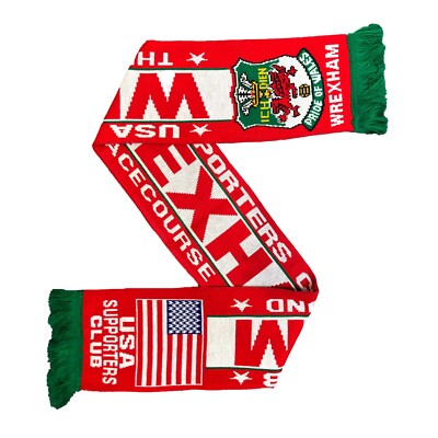 New Wrexham USA Soccer Fans Souvenir Scarf, Wrexham AFC Red Dragons USA ...