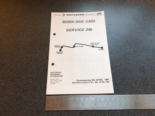 Southdown NBC National Bus Company Route 245 Timetable April 1981 ...