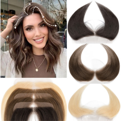 Hairline Cover UP For Women Real Human Hair Frontal Toupee Hairpiece ...