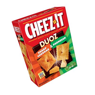 Cheez-It DUOZ Baked Snack Cheese Crackers, Sharp Cheddar and Parmesan ...