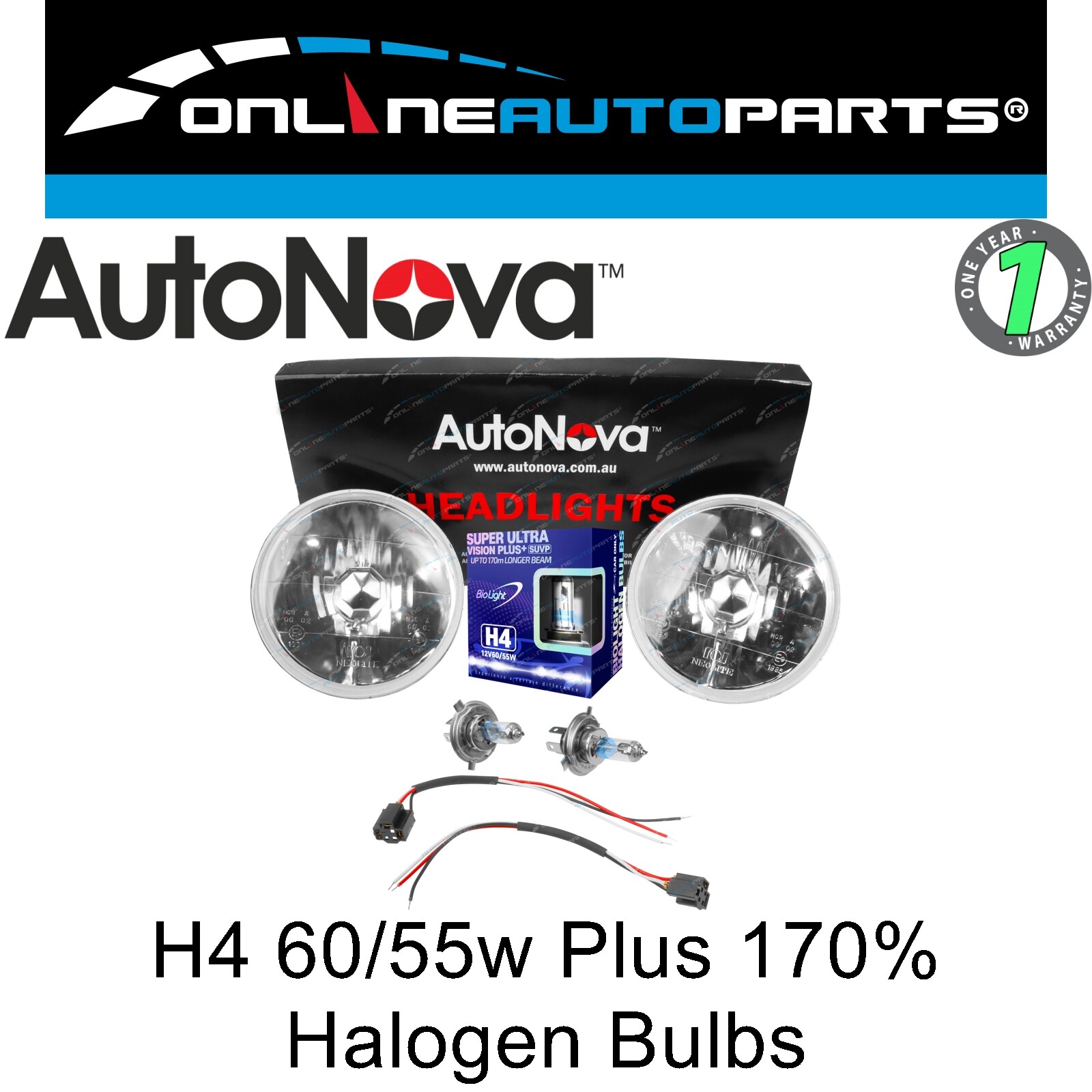 Crystal Headlight Kit 7" Round Lamp Halogen Conversion Kit for Patrol ...