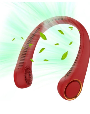 M5 Natural Wind Rechargeable Neck Fan ~~ Red | eBay