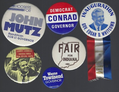 VINTAGE INDIANA GOVERNOR CAMPAIGN BUTTON COLLECTION D | eBay