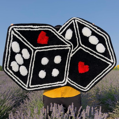 Floor Mat Irregular Shaped Cashmere Dice Pattern with Anti-slip Bottom ...