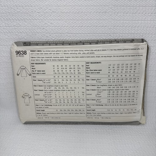 Simplicity 9638 Misses Smock Blouse Top Pattern 40-46 Uncut | eBay