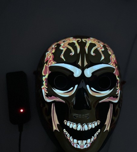 Glowing Face with Bloody Horror Mask LED Prom Party Halloween Funny ...