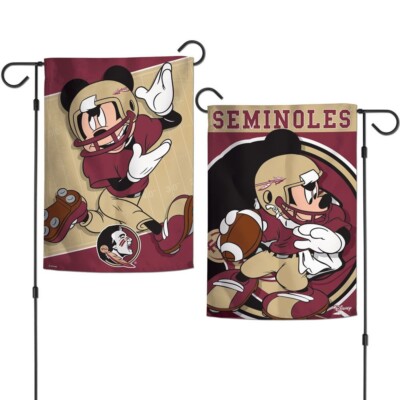 FLORIDA STATE SEMINOLES MICKEY MOUSE 12"X18" GARDEN FLAG NEW WINCRAFT 👀 ...