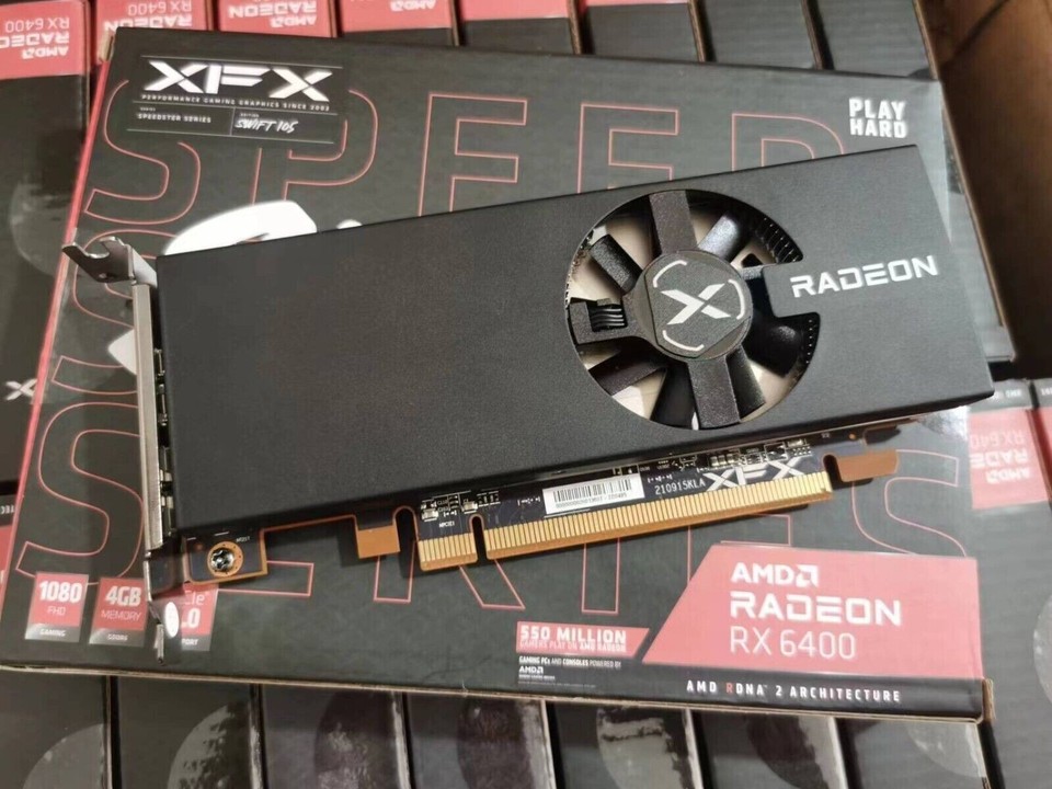XFX Radeon RX 6400 4GB GDDR6 PCI Express 4.0 Low Profile Video Card RX ...