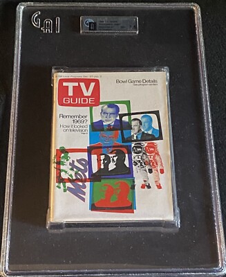 TV Guide Remember 1969 GAI 7.5 Miracle NY Mets Apollo 11 Moon Land ...
