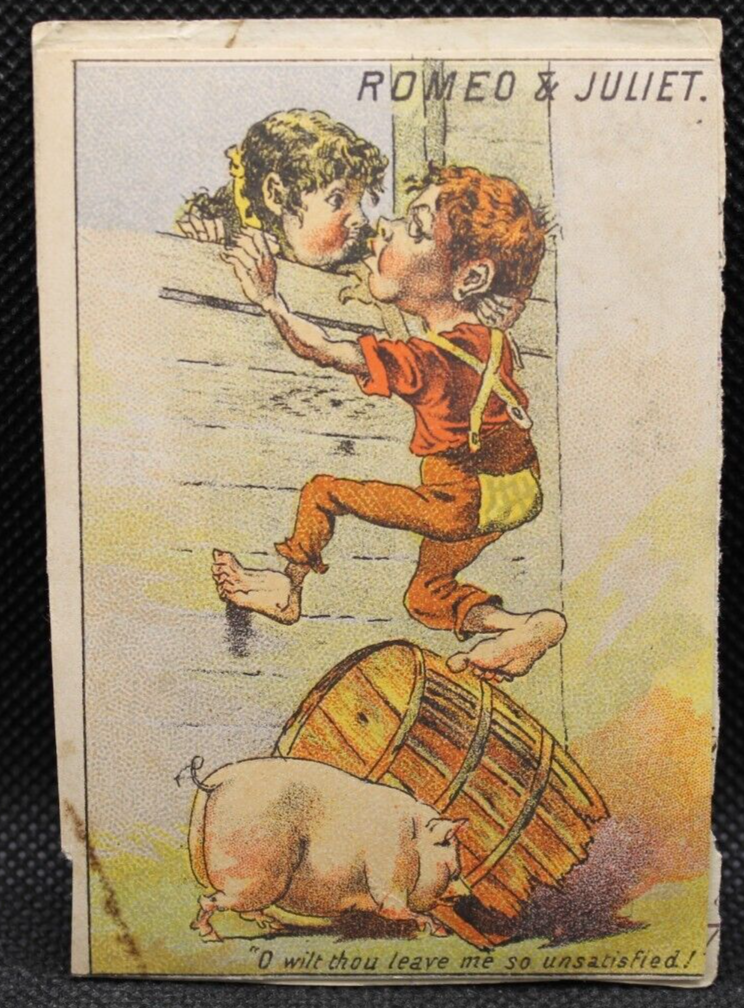 Romeo & Juliet Pig Barefoot Victorian Trade Card 2.5x3.5" Artwork Lloyd ...