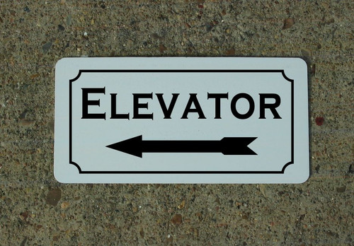 ELEVATOR w/ LEFT Arrow Metal Sign 6x12 | eBay