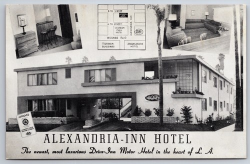 Los Angeles CA~Alexandria-Inn Hotel~Drive-Inn Motor Hotel~2 Insets~Map ...