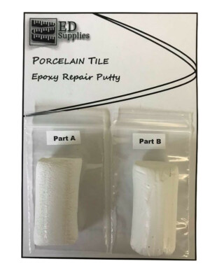 38G White. Floor & Wall Porcelain Tile Epoxy Repair Putty - Chip, Crack ...