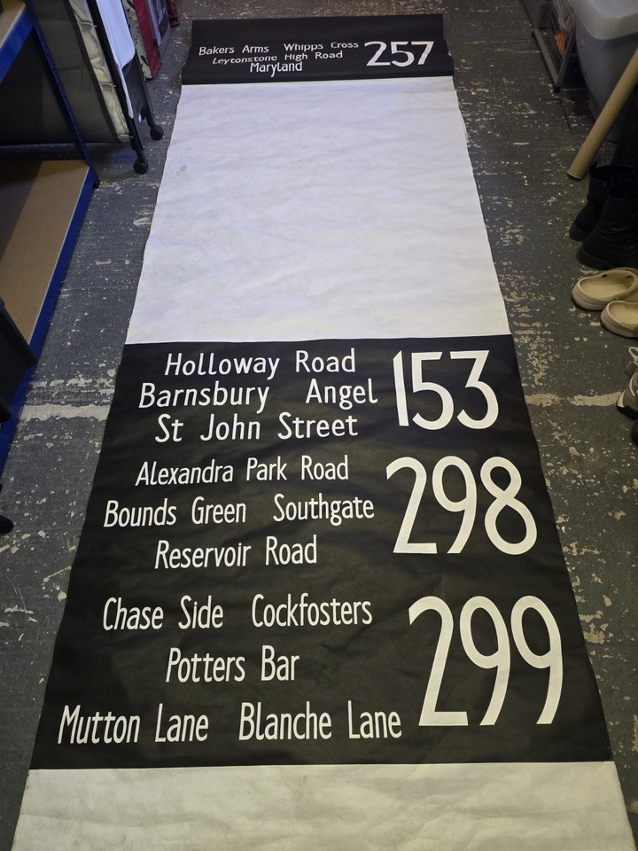 London Bus Destination Blind.. Northumberland Park Garage.. Used | eBay UK