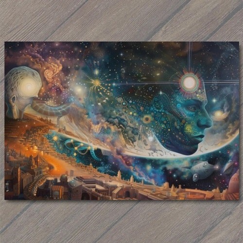POSTCARD Alien God Civilization Religious Deity Ceremony Sacred Ritual ...
