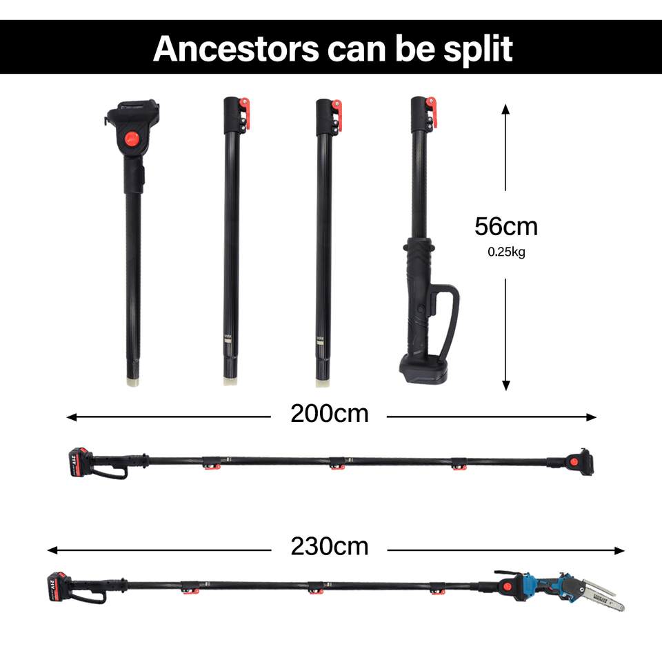 Telescopic Pole Chainsaw Long Reach Electric Tree Pruner Trimmer Branch ...