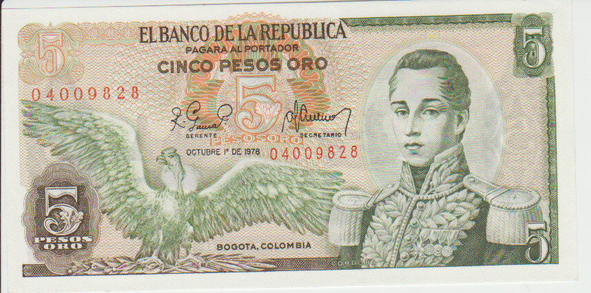 Colombia 5 Peso 1978 Pick 406f UNC | eBay