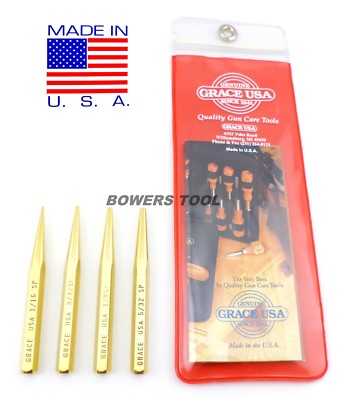 Grace Brass Gunsmith Punch Set 4pc Tapered Pin Punch Gun Care Made in ...