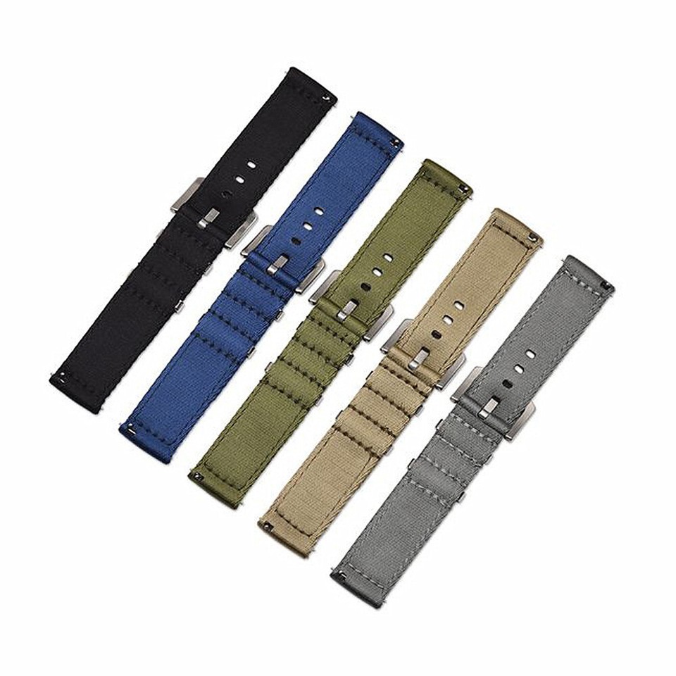 Men's High Quality Two-Piece Nylon Watch Strap Band Spring Bars 18 20 ...