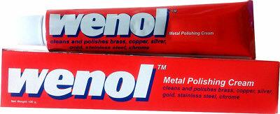 WENOL red LARGE 100ml Metal Polish aluminum brass silver gold tin ...