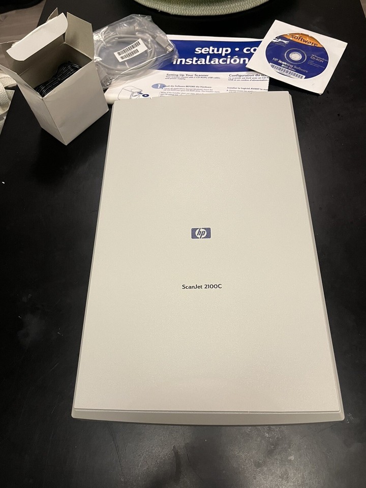 HP Hewlett-Packard ScanJet 2100C Color Scanner NEW OPEN BOX W/cables ...