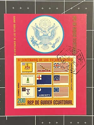 Equatorial Guines Flags National Emblem Souvenir Sheet 1975 | eBay