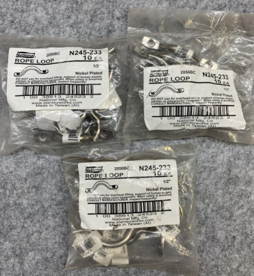 (30) National Rope Loops N245-233 1/2” Nickel Plated New Free Shipping ...