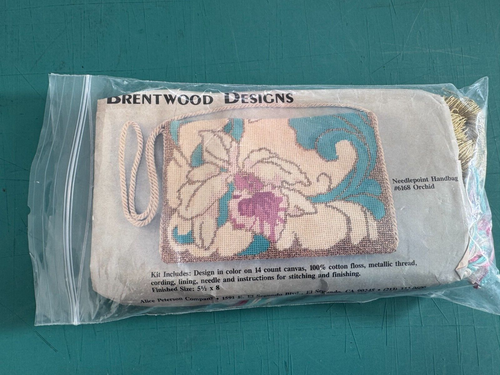 VTG Alice Peterson Needlepoint Handbag Kit #6168 "Orchid" - New and ...