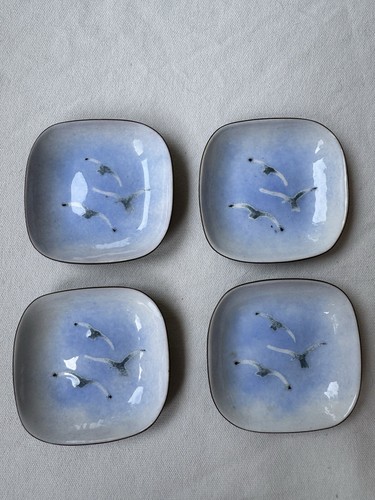 Set of 4 Vintage Bovano Metal and Enamel 3” Dishes Plates Coasters ...