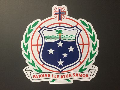 Samoa Flag Samoan Coat Of Arms Waterproof Car Sticker 100 X 100mm ...