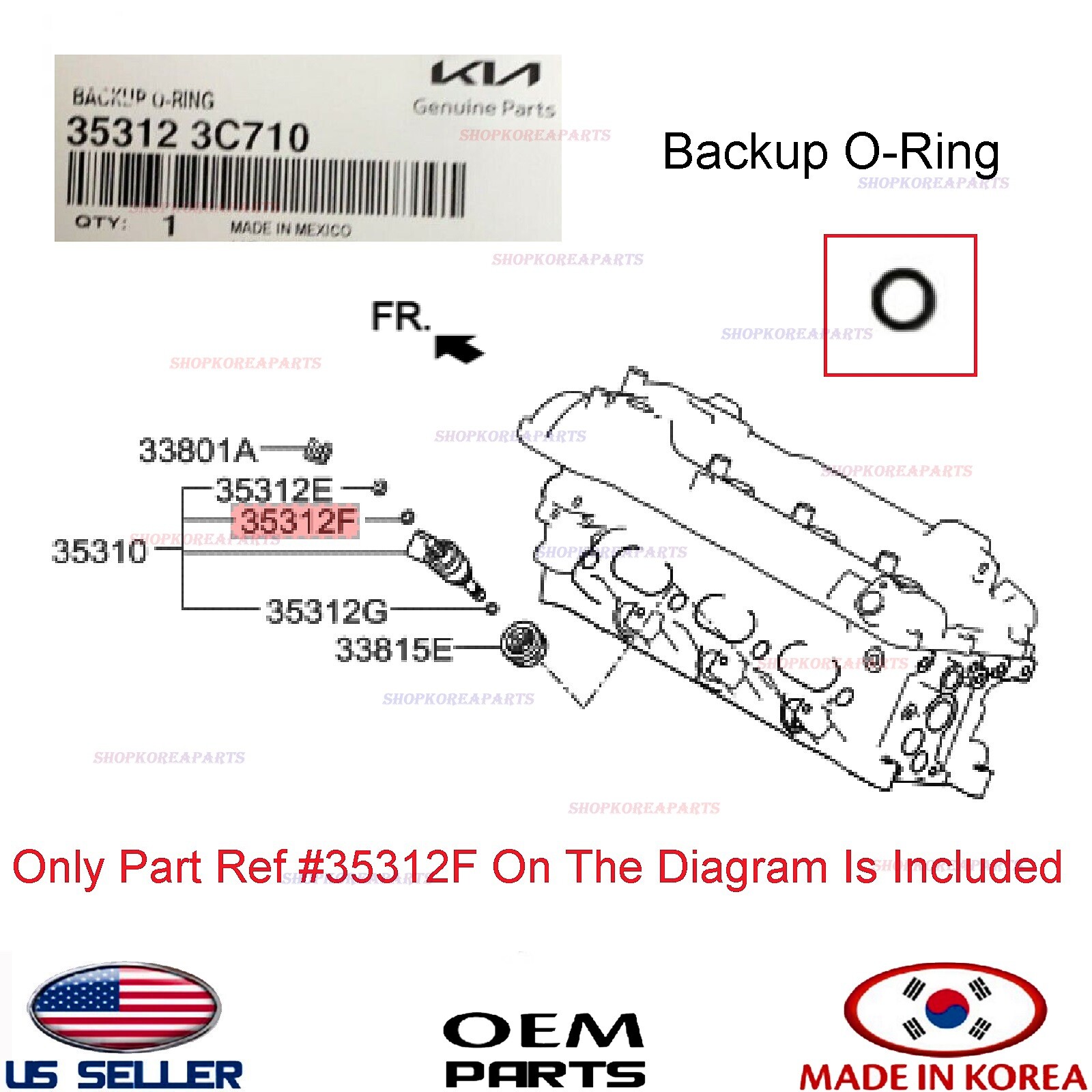 Genuine V6 Engine Fuel Injector Backup O-Ring OEM HYUNDAI KIA *See ...