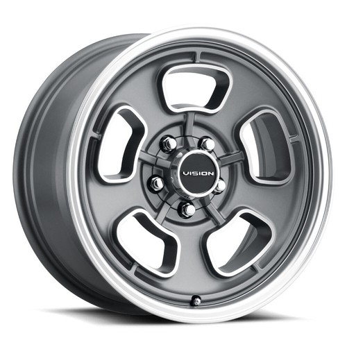 4 New 15x8 Vision 148 Shift Grey Machined Face/Lip 5x120.65 5x4.75 ET0 ...