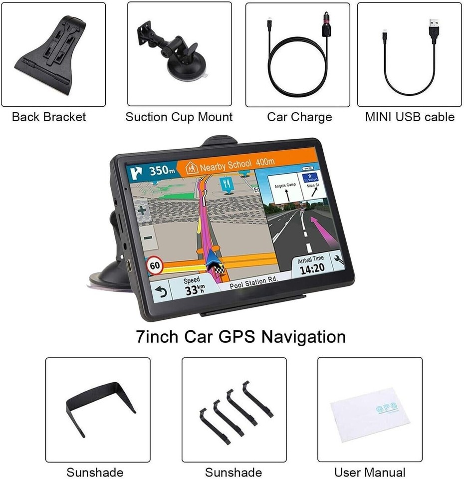 Gps Navigation for Car/Truck Touch Screen Maps w/ Spoken Direction 7 ...