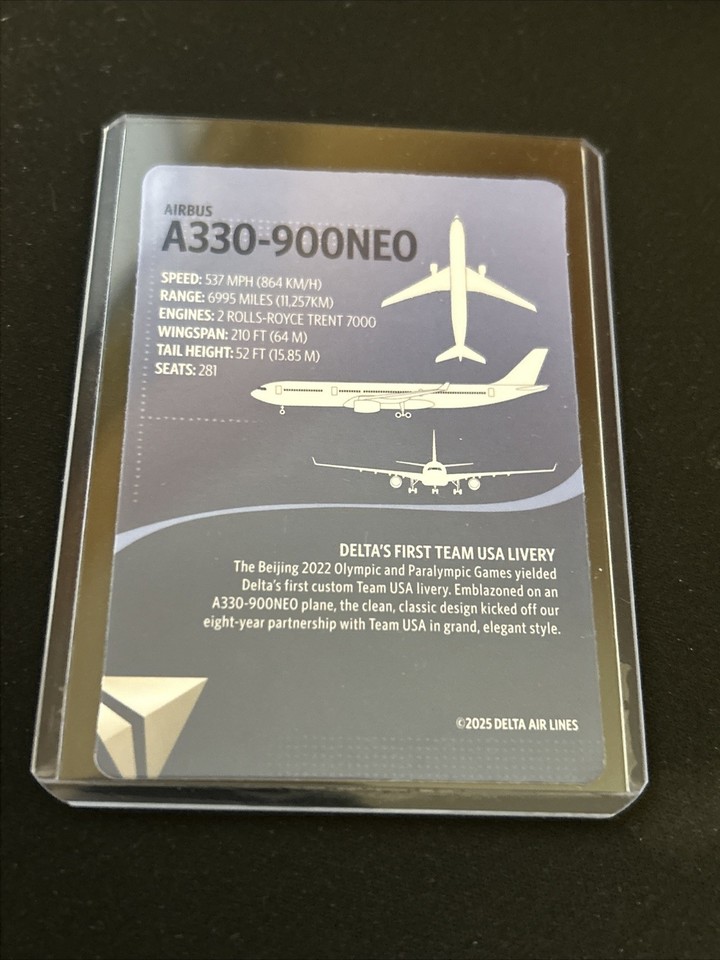 🔥 NEW RELEASE 2025 Delta Air Lines Airbus A330-900 Pilot Trading Card ...