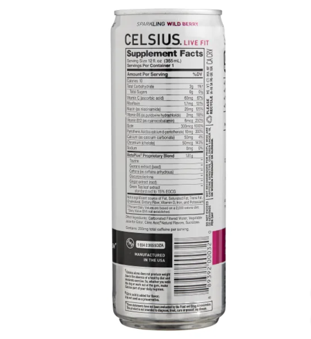 Celsius Sparkling Energy Drink, Wild Berry, 12 fl oz, 24-count | eBay