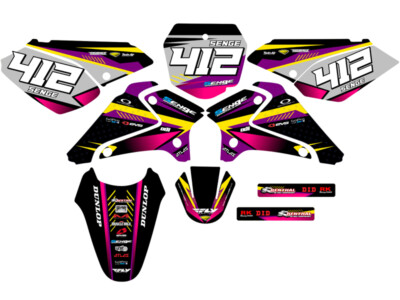 2001-2007 DRZ 125 SURGE Purple Senge Graphics Kit Compatible with ...