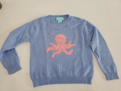 BOUTIQUE BAMBEENO Blue Pink OCTOPUS CASHMERE SWEATER 3T | eBay