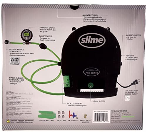 Slime 40069 Inflation Station Garage Inflator Pro-Series Wall Mounted ...